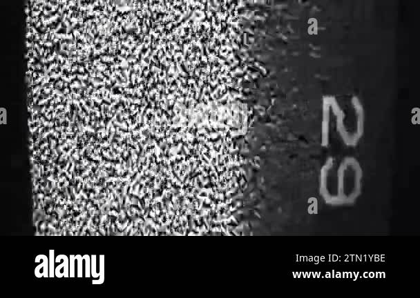 Vertical video. TV glitch channel distortion. Broadcast signal error ...