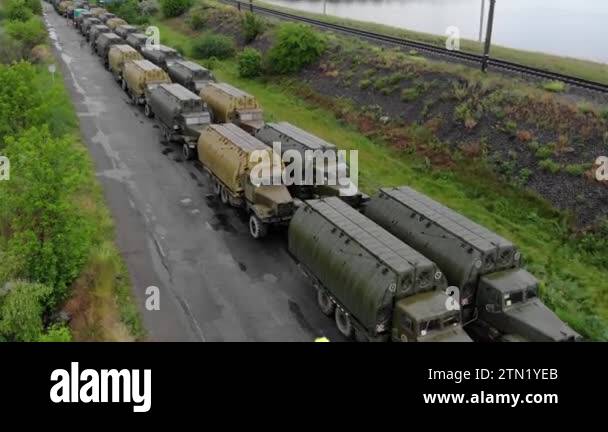 Pontoon bridge of the Ukrainian army. Installation of a temporary ...