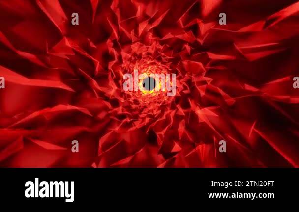 Motion graphic of flying into digital technologic tunnel. 3D render ...