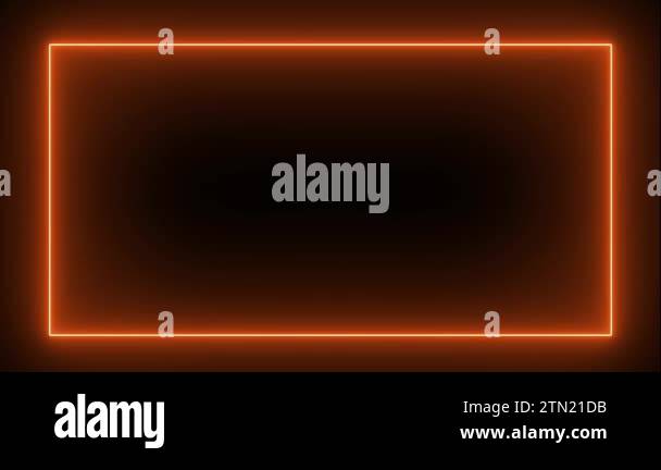 4k neon lines frame animation. Rectangular frame with moving line ...