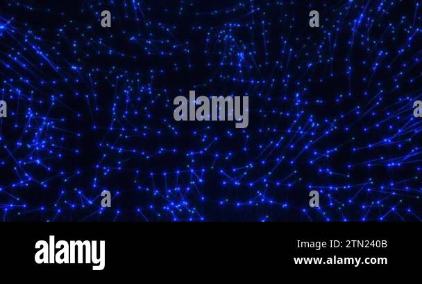 Digital plexus waves with a slight movement. Animation of triangles, lines and points. Network ...