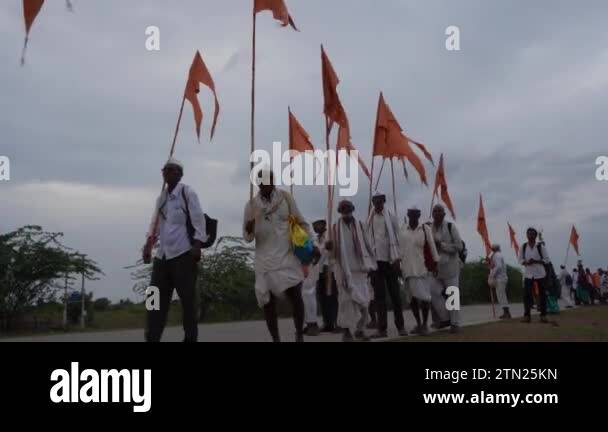 PANDHARPUR, MAHARASHTRA, INDIA, 8 JULY 2022 : Wari Palkhi Sohla, Wari ...