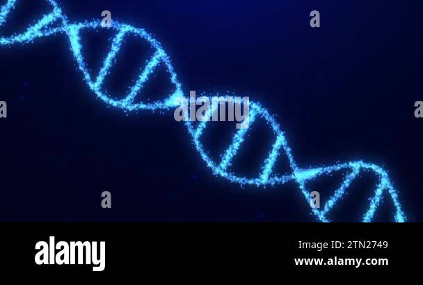 Abstract animated DNA molecule from particles. Concept animation of ...