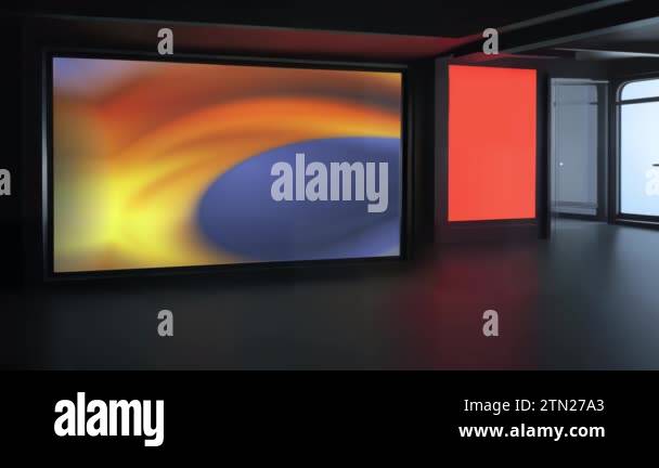 Seamless Virtual News Studio Green Screen Loop for Impactful News ...