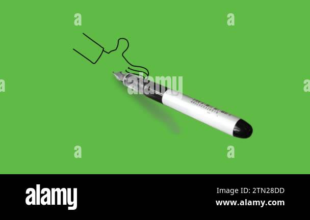 draw human hand try to pick up book with red tag with black outline on ...