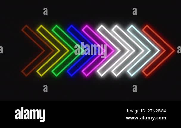 Pride flag colored loop arrow stroke trail or transition background in ...