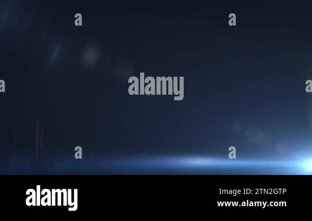 Abstract loop blue optical shine flare light flickering from right ...