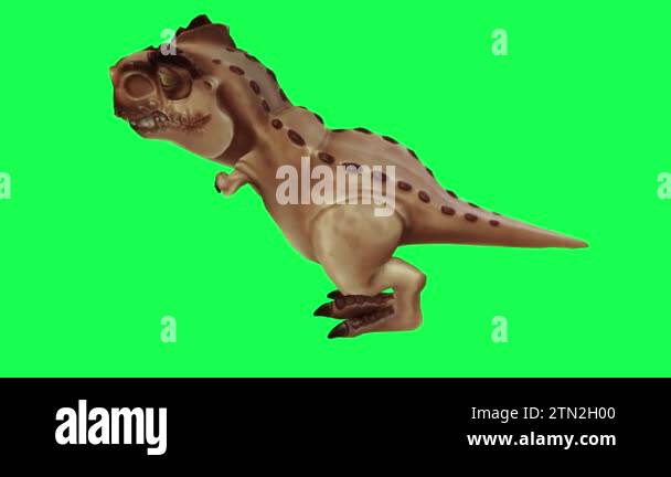 Cartoon character dinosaur running from the angle and top in green ...