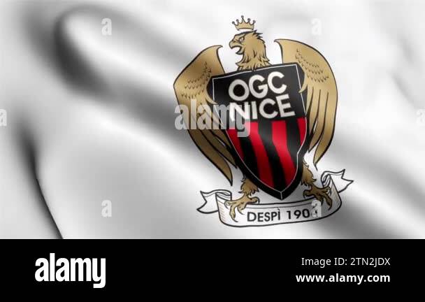 OGC Nice Flag video waving in wind. OGC Nice Flag Wave Loop waving in ...