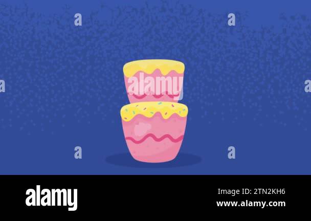 birthday cake with candles animation 4k video animated Stock Video ...