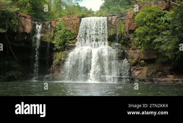 Klong Chao waterfall on koh kood island trat thailand. Koh Kood, also ...
