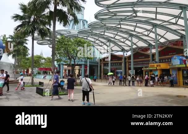 SINGAPORE - NOV 18 2016 : Universal Studios Singapore theme park center ...