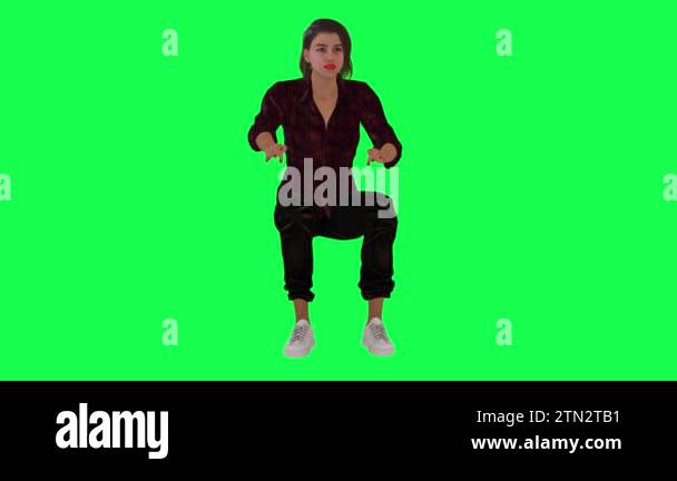 Female programmer in red dress black pants and white shoes working on ...