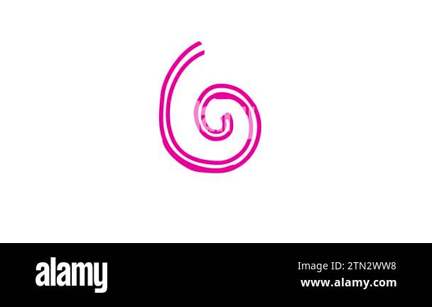 Animated magenta icon of spiral arrow is drawn. pink linear icon ...