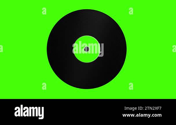 Rotating Music disk vinyl with green screen for keying 4K Animation ...