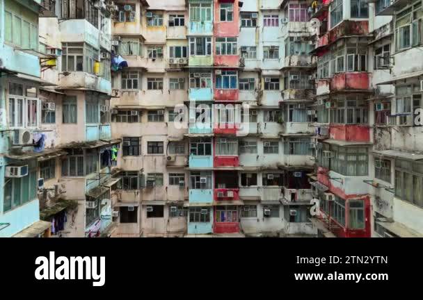 Yick Cheong and Yick Fat old apartment house exterior architecture in ...