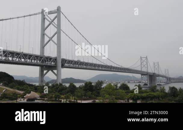Kagawa, Japan - June 25, 2023: Seto-Ohashi Bridge tower viewed from ...