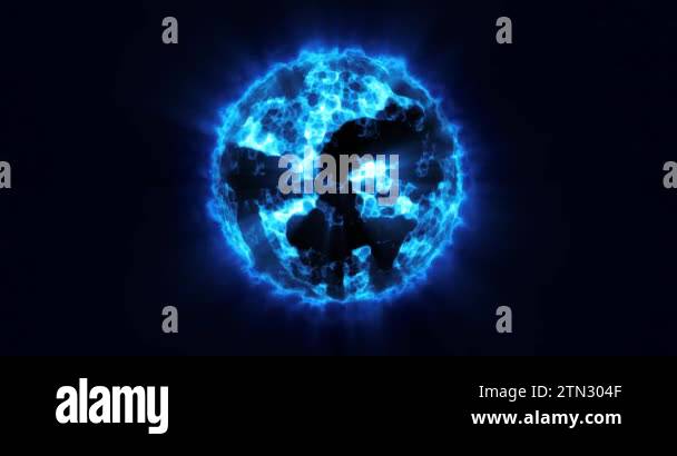 Blue glowing plasma ball exploding with energy, sphere, Abstract magic ...
