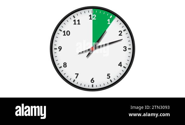 Animated Wall Clock Showing A Green Time Interval, 6 Hour Stock Video ...