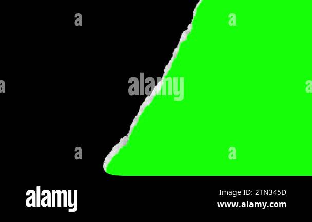 Torn paper transition effects with the green screen background Stock ...