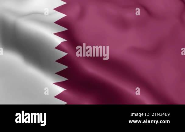 Qatar Flag video waving in wind. Qatar Flag Wave Loop waving in wind ...