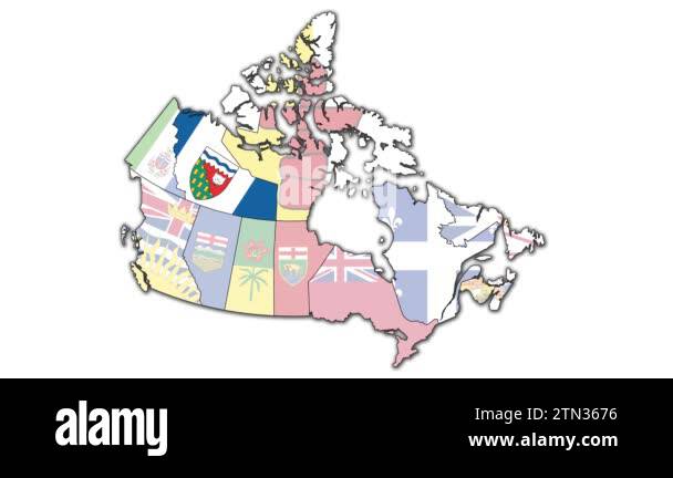 Animated administration map of canada Stock Video Footage - Alamy