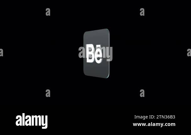 Behance Logo Loop Animation on Transparent Black Screen, Level Up Your ...