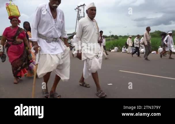 PANDHARPUR, MAHARASHTRA, INDIA, 8 JULY 2022 : Wari Palkhi Sohla, Wari ...