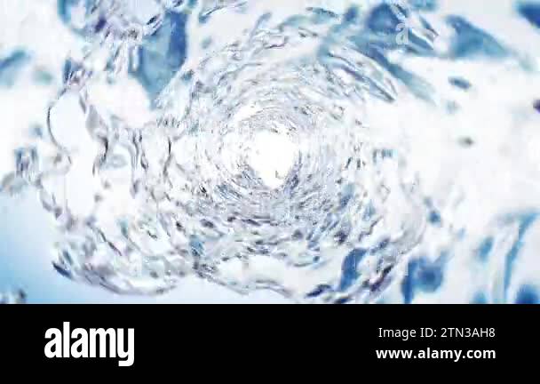 Beautiful Water Whirl Blue Color in Tube on White Background. Isolated ...