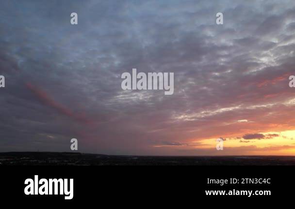 Luton, England, UK - July 3, 2023: Aerial View of Luton Town at Sunset ...