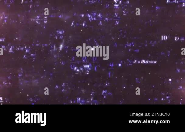 math physics formulas on chalkboard tilting, computer generated ...