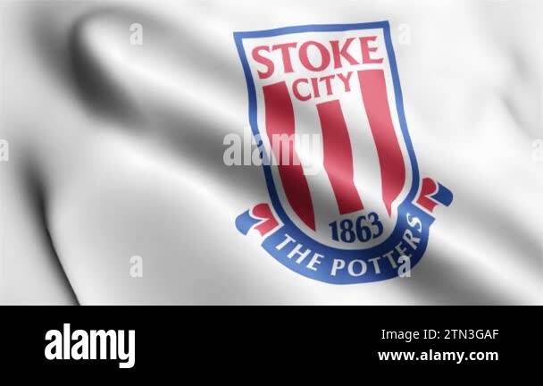 Stoke-City Flag video waving in wind. Stoke-City Flag Wave Loop waving ...