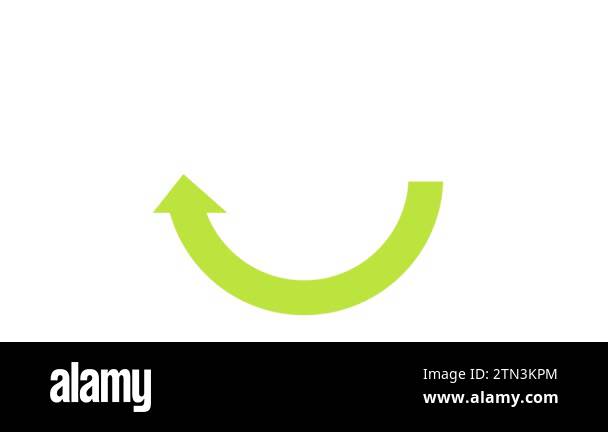 Animated video of a circular mark with two arrows that rotate three ...