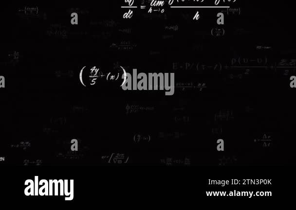 Animation of mathematical equations, formulas and symbols floating ...