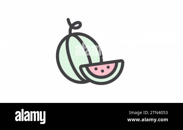 Watermelon, Summer animated icon on transparent background Stock Video ...