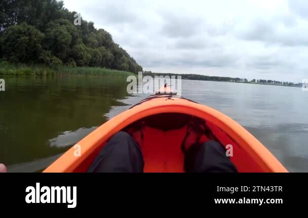 Kayaking on a Pivdennyi Buh River Southern Bug Ukraine. POV View from ...