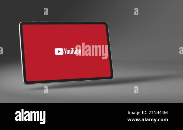 New York, USA - 1 May 2023: YouTube Logo on Tablet Screen Animation ... New York, USA - 1 May 2023: YouTube Logo on Tablet Screen Animation ...