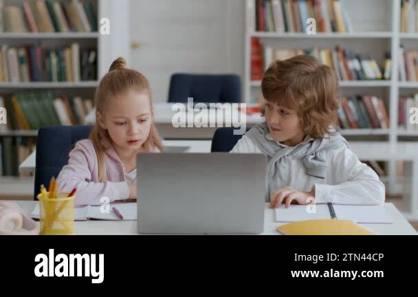Boy girl laptop teamwork classroom Stock Videos & Footage - HD and 4K ...