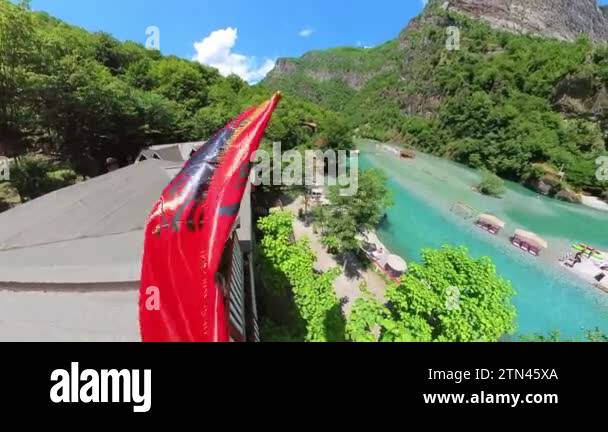 Shala River originates from melting snow and glaciers in Albanian Alps ...