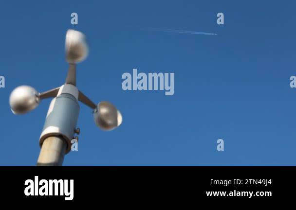 Rotary vane for measuring wind speed at airport Stock Video Footage - Alamy