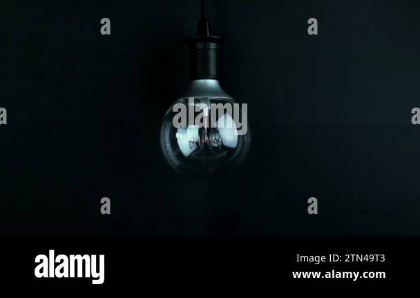 turn on and turn off, with blinking effect, retro vintage light bulb ...