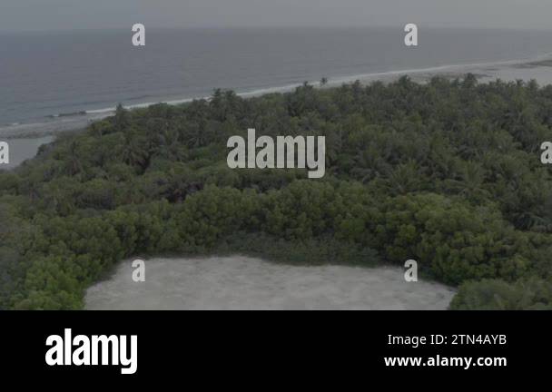A beautiful bird's eye view of tropical islands in the Maldives. Aerial ...