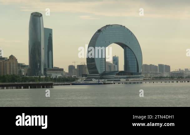 Baku, Azerbaijan - June 28, 2023: Early morning video capture of the ...