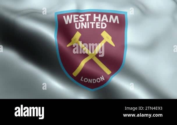 West-Ham-United Flag video waving in wind. West-Ham-United Flag Wave ...