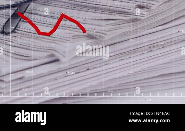 Animation of graph with changing numbers over grid pattern against ...