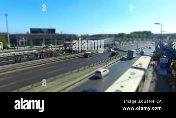 ISTANBUL, TURKEY - JULY 25, 2016: City traffic at Merter in Istanbul ...