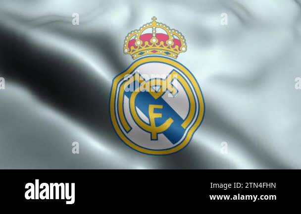 Real-Madrid Flag video waving in wind. Real-Madrid Flag Wave Loop ...