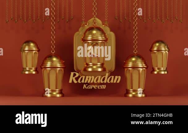 Animated Ramadan Lanterns. Traditional Islamic gold Backgrounds for LED ...
