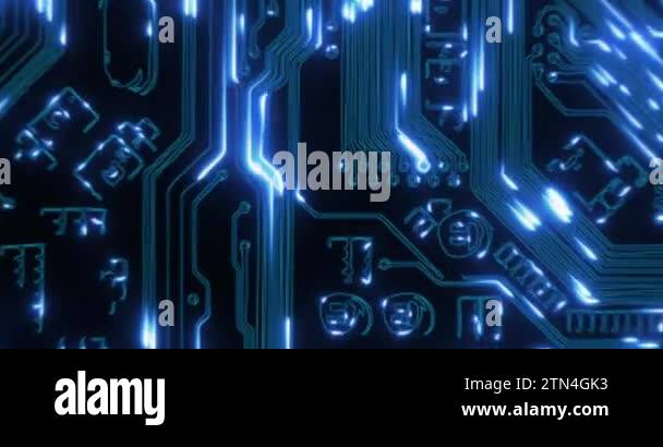 Cpu Microchip And Hologram Of Computer Circuit Board For Programming Coding And Information