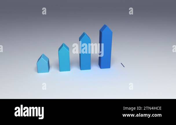 Increase five 3D arrow bar. chart for presentation template.version 1 ...